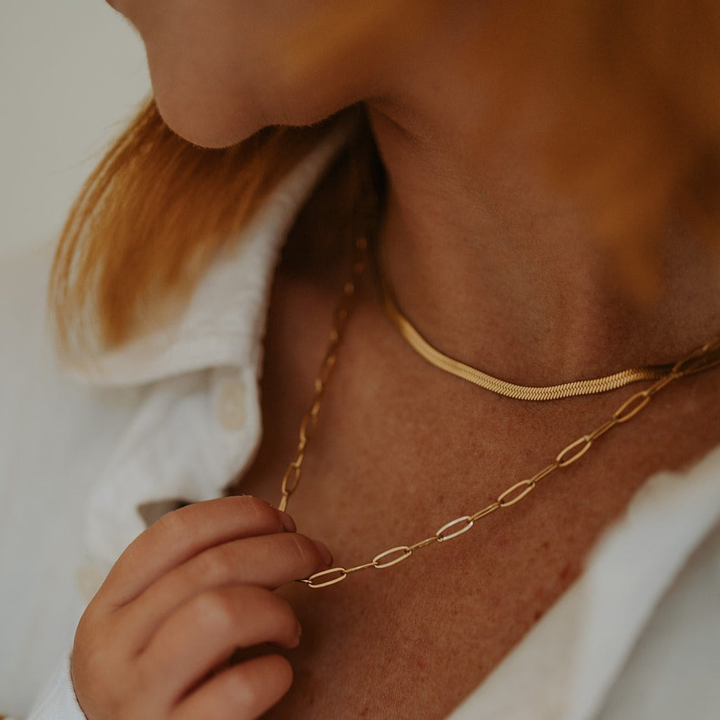 Snake Chain + Large Paperclip – Katyb Jewellery Design